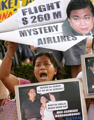 Filipino Protesters Hold Placards During Protest Editorial Stock Photo ...