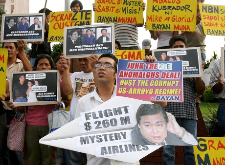 Filipino Protesters Hold Placards During Protest Editorial Stock Photo ...