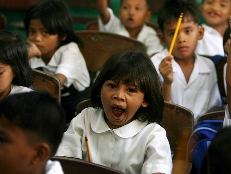 Filipino Student Yawns Inside Classroom Public Editorial Stock Photo ...