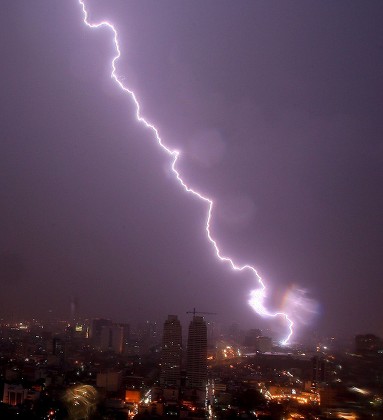 Lightning Flashes During Thunderstorm Manila Philippines Editorial Stock Photo - Stock Image ...