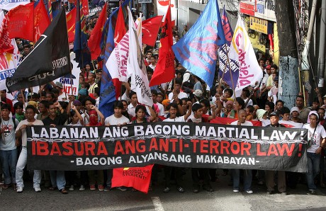 Filipino Protesters Shout Slogans During Demonstration Editorial Stock ...