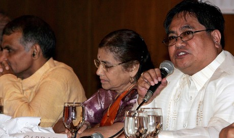 Philippine Governor Grace Padaca Speaks During Editorial Stock Photo ...