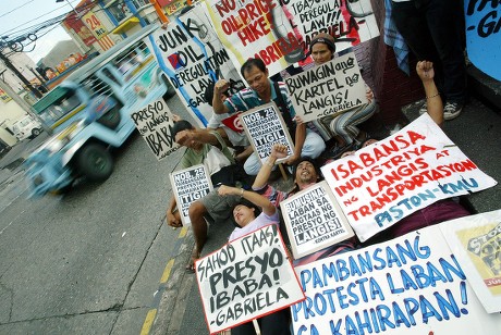Supporters Filipino Transport Strike Display Their Editorial Stock ...