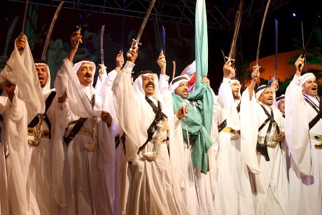Saudi Arabia Traditional Folklore Dancers Perform Editorial Stock Photo ...