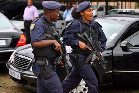 South African Police Officers Run Their Editorial Stock Photo - Stock ...