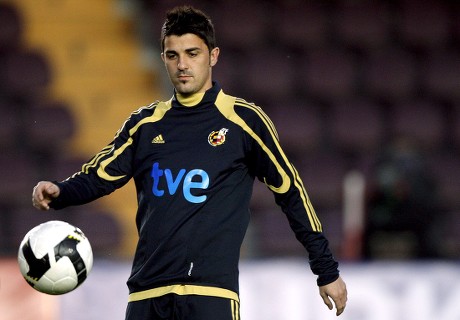 Spanish Striker David Villa Valencia Action Editorial Stock Photo ...