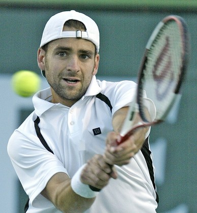 Germanys Nicolas Kiefer Hits Backhand Return Editorial Stock Photo ...