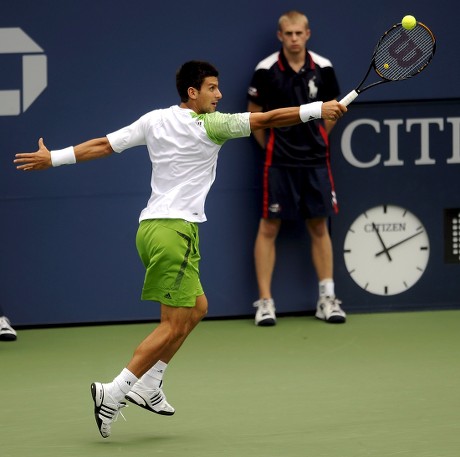 Novak Djokovic Serbia Reaches Backhand Return Editorial Stock Photo ...