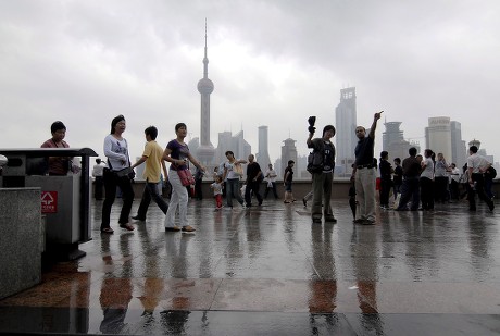 Tourists Take Their Tour Bund Area Editorial Stock Photo - Stock Image ...