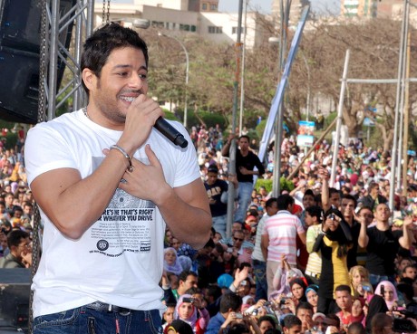 Egyptian Singer Mohamed Hamaky Performs During Editorial Stock Photo ...