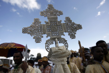 Ethiopian Orthodox Monks Carrying Traditional Crosses Editorial Stock ...