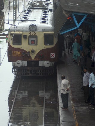 Local Train Seen On Flooded Track Editorial Stock Photo - Stock Image ...