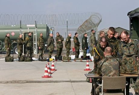 Advance Force German Peacekeepers Disembark German Editorial Stock ...