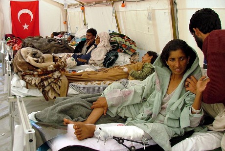 Earthquake Survivors Receive Medical Treatment Make Editorial Stock ...