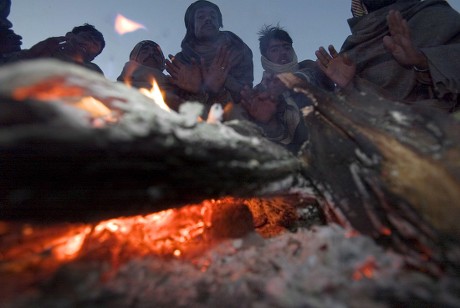 Pakistani Kashmiri Homeless People Pass Night Editorial Stock Photo ...
