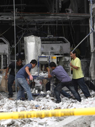 Workers Try Retrieve Damaged Machinery Styrofoam Editorial Stock Photo ...