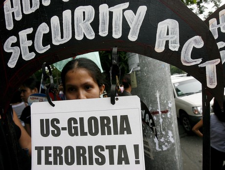 Filipino Militant Activist Holds Protest Placard Editorial Stock Photo ...