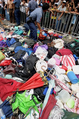 Filipino Police Piles Various Items Retrieved Editorial Stock Photo ...