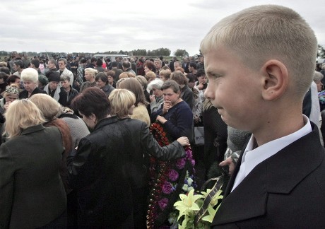 Boy Attends Group Funeral School Teacher Editorial Stock Photo - Stock ...