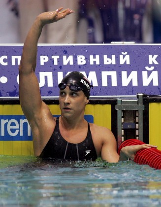Us Swimmer Rachel Komisarz Waves After Editorial Stock Photo - Stock ...