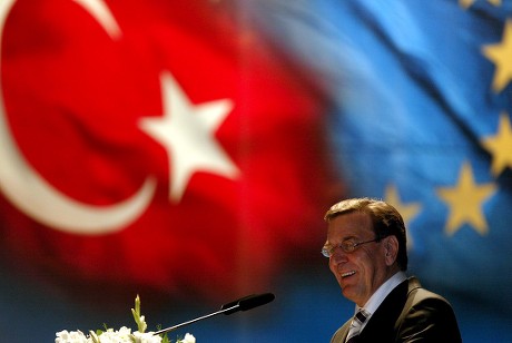 German Chancellor Gerhard Schroeder Seen Speeking Editorial Stock Photo ...