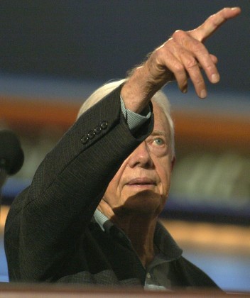 Former President Jimmy Carter Gestures Podium Editorial Stock Photo ...