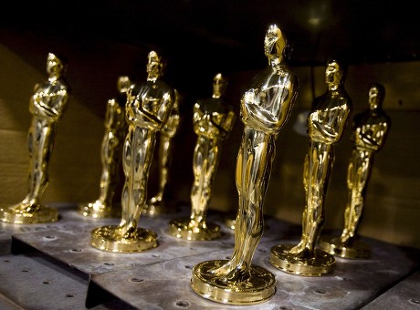 Gold Plated Brittannia Oscar Statuettes Await Editorial Stock Photo ...