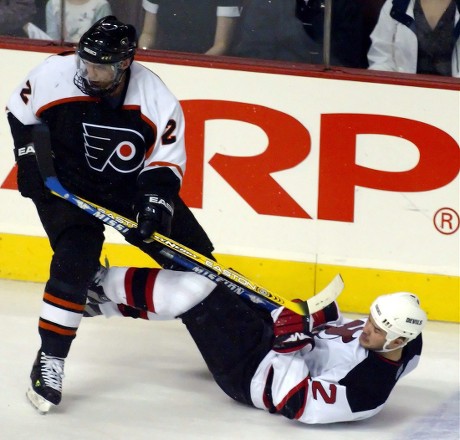 Philadelphia Flyers Goalie Robert Esche Looks Editorial Stock Photo ...