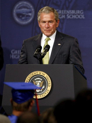 President George W Bush Gives Commencement Editorial Stock Photo ...