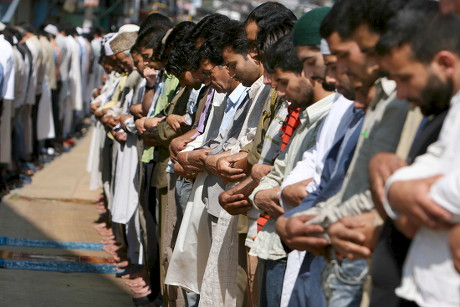 Kashmiri Muslims Pray On Road During Editorial Stock Photo - Stock ...