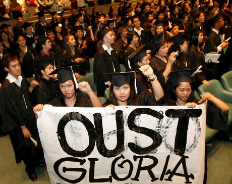 Newlygraduated Filipino Students Hold Placcard Calling Editorial Stock ...