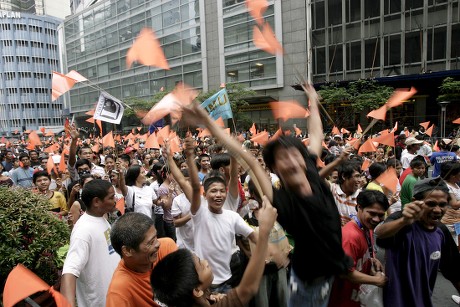Filipino Protesters Marched Streets Makatis Financial Editorial Stock ...