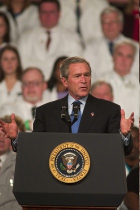 Us President George W Bush Delivers Editorial Stock Photo - Stock Image ...