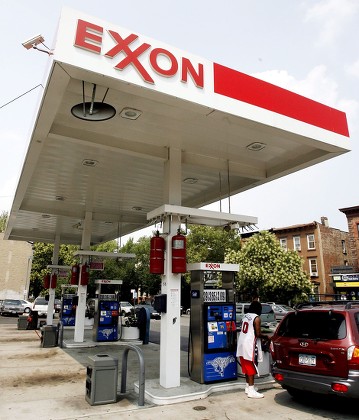 Customers Pump Gasoline Exxon Station On Editorial Stock Photo - Stock ...