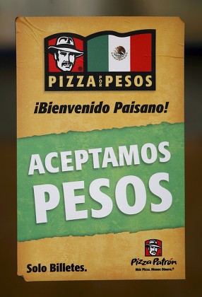 Sign Saying We Accept Pesos Displayed Editorial Stock Photo - Stock ...