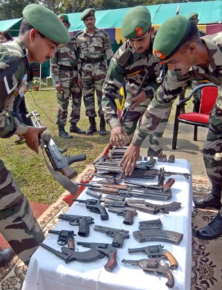 Indian Army Personnel Display Arms Ammunitions Editorial Stock Photo ...