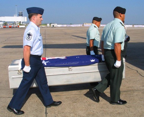 Soldiers Walk Towards Plane Casket Remains Editorial Stock Photo ...