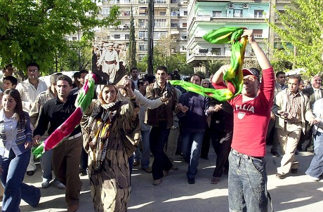 Syrian Kurds Dance Traditional Kurdish Dance Editorial Stock Photo ...