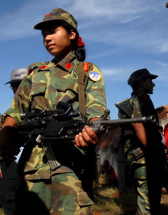 Nepals Maoists Pla Peoples Liberation Army Editorial Stock Photo ...