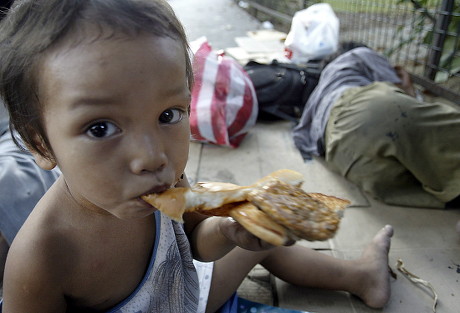 Twoyearold Junjun Filipino Street Child Eats Editorial Stock Photo ...