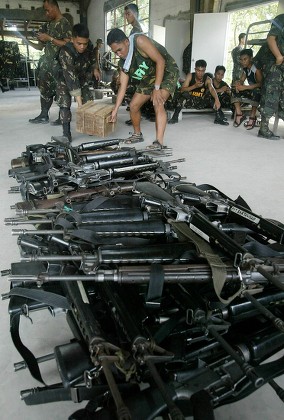 Filippino Soldiers Prepare Rifles Ammunition Military Editorial Stock ...