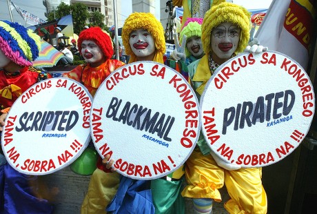 Filipino Activists Wearing Clown Costumes Holds Editorial Stock Photo ...