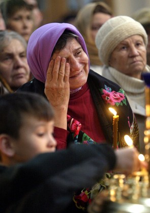 Elderly Russian Woman Cries During Church Editorial Stock Photo - Stock ...