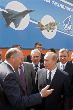 Russian President Vladimir Putin R Listens Editorial Stock Photo ...