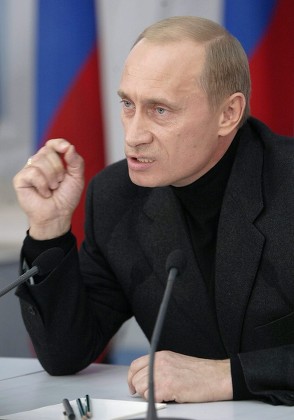 Russian President Vladimir Putin Gestures Speaking Editorial Stock ...