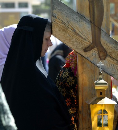 Nun Prays Holy Trinity Cathedral Village Editorial Stock Photo - Stock ...