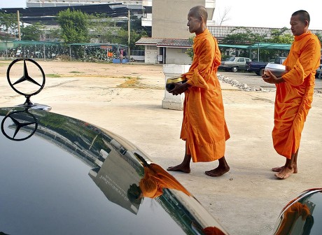 Thai Buddhist Monks Carry Their Alms Editorial Stock Photo - Stock ...