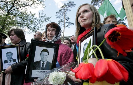 Ukrainian Widows Hold Portraits Their Lost Editorial Stock Photo ...
