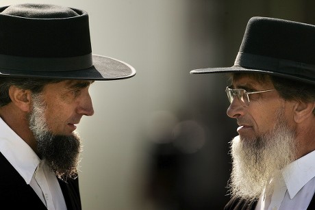Amish Men Talk Near Cemetery Where Editorial Stock Photo - Stock Image ...