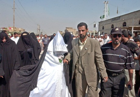 Iraqi Bride Clad White Walks Her Editorial Stock Photo - Stock Image ...